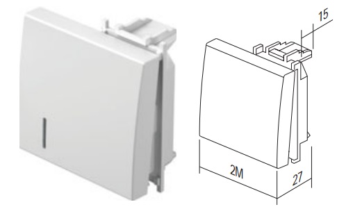 MODUL TIPKA 2M Z INDIKACIJO BELA TM12PWIN - TEN-NET