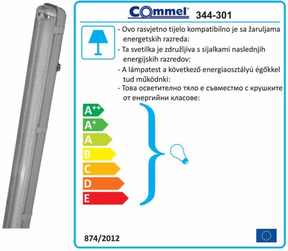 LUČ FSN 2X36W EVG IP65 COMMEL 344-301 - TEN-NET